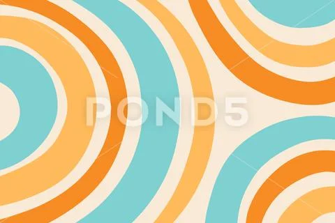 Retro Groovy Background, Trendy 70s Wavy Pattern: Royalty Free #241794494