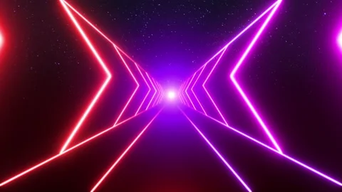 Retro looping dark road backdrop. Neon g... | Stock Video | Pond5