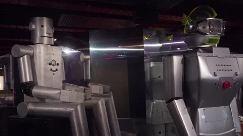 Retro Metal Tin Man Robots, Old Classic ... | Stock Video | Pond5