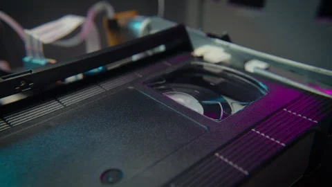 Retro Neon VHS Tape Playing in a VCR Dyn... | Stock Video | Pond5