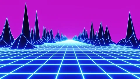 Retro neon wave 80s or 90s futuristic VJ... | Stock Video | Pond5