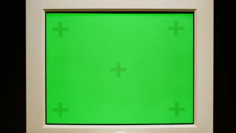 Retro pc with chroma key green screen, O... | Stock Video | Pond5