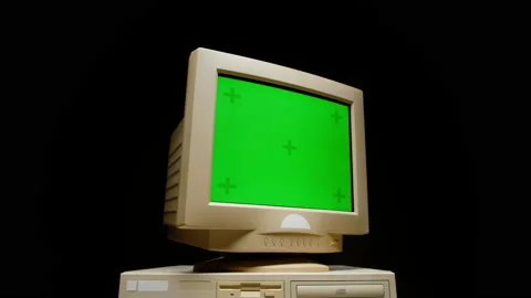 Retro pc with chroma key green screen, O... | Stock Video | Pond5