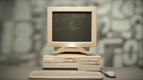 Retro pc with loading code console, prog... | Stock Video | Pond5