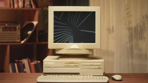 Retro pc with vintage screen saver, for ... | Stock Video | Pond5