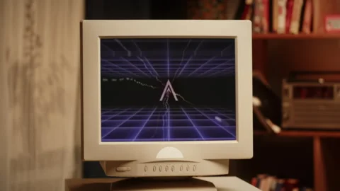 Retro pc with vintage screen saver, for ... | Stock Video | Pond5
