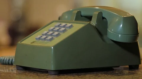 Retro push button rotary dial telephone ... | Stock Video | Pond5