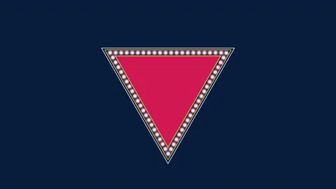 Retro red triangle with light lamps on b... | Stock Video | Pond5