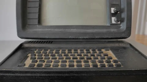 Retro Style Computer Keyboard With Crt M... | Stock Video | Pond5