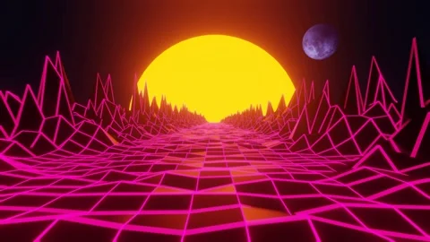 Retrowave Sun Stock Footage ~ Royalty Free Stock Videos | Pond5