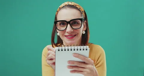 Retro style secretary writing down notes | Stock Video | Pond5