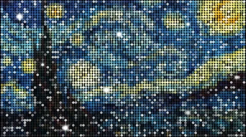 Retro style Vincent Van Gogh's Starry Ni... | Stock Video | Pond5