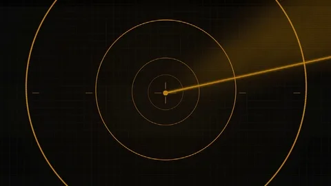 Retro submarine radar sonar with object ... | Stock Video | Pond5