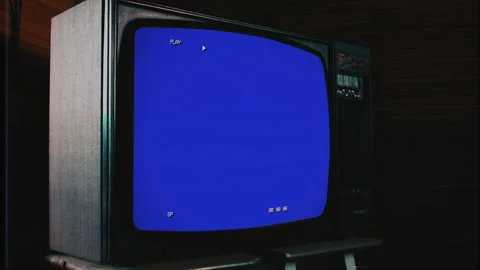 Retro Television Blue Screen VHS Time Co... | Stock Video | Pond5