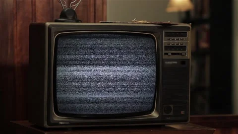 Retro Television with Flickering TV Stat... | Stock Video | Pond5
