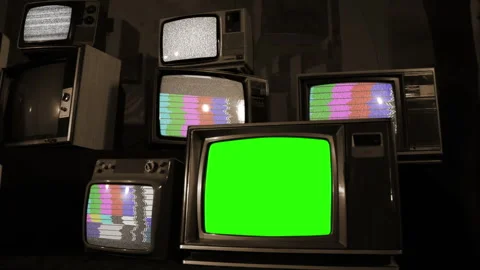Retro Television with Green Chroma Key S... | Stock Video | Pond5