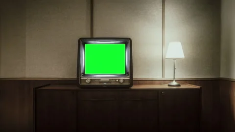 Retro Television Green Screen Analog Sig... | Stock Video | Pond5