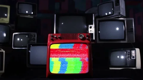 A Retro Television Set with Test Pattern... | Stock Video | Pond5