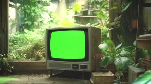 Retro tube tv, 70s television with a gre... | Stock Video | Pond5
