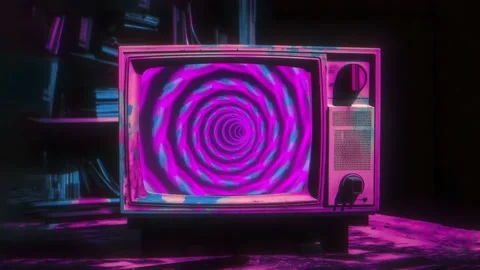 Retro tube tv, 80s television with a swi... | Stock Video | Pond5