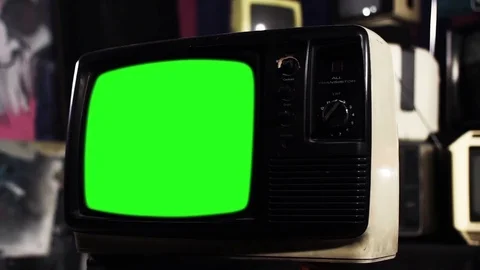 Retro TV Green Screen. Black and White T... | Stock Video | Pond5