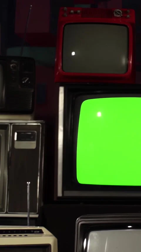 Retro TV with Green Screen in the Center... | Stock Video | Pond5