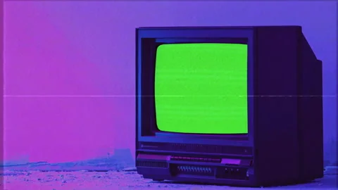 Retro TV Green Screen Old School Vintage... | Stock Video | Pond5