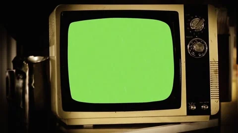Retro TV with Green Screen. Red Tone. Zo... | Stock Video | Pond5