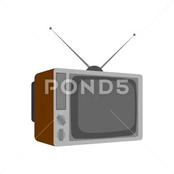 Retro TV icon. Old televisor sign. Vector symbol ~ Clip Art #196962663