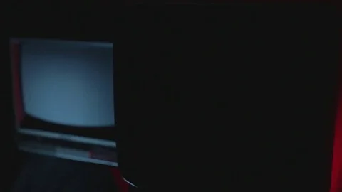 Retro TVs in a dark room | Static TV ON | Stock Video | Pond5