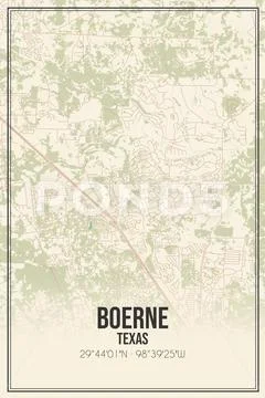 Retro US city map of Boerne, Texas. Vintage street map. ~ Premium Photo ...