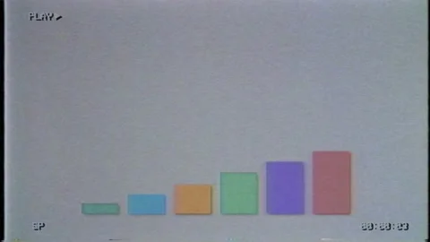 Retro VHS graph colorful columns growth ... | Stock Video | Pond5