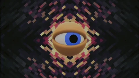 retro VHS TV eye in pixel energy system ... | Stock Video | Pond5