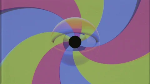 retro VHS TV eye with rotating rgb color... | Stock Video | Pond5