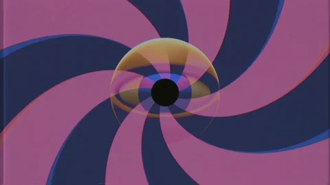 retro VHS TV eye with rotating color spi... | Stock Video | Pond5