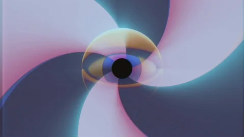 retro VHS TV eye with rotating shiny col... | Stock Video | Pond5