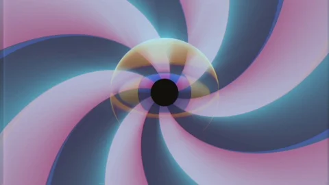 retro VHS TV eye with rotating shiny col... | Stock Video | Pond5