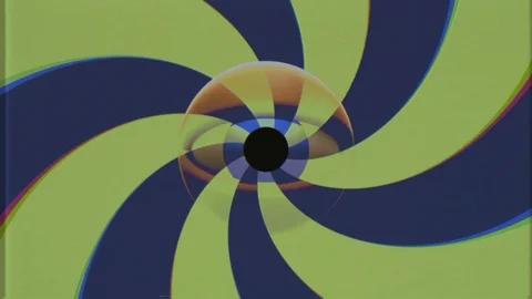 retro VHS TV eye with rotating shiny col... | Stock Video | Pond5