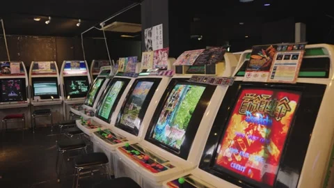 Retro Video Game Arcade in Japan | Stock Video | Pond5