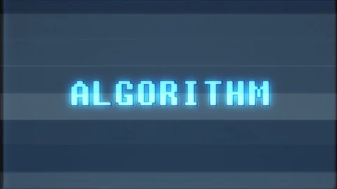 retro videogame ALGORITHM word text comp... | Stock Video | Pond5
