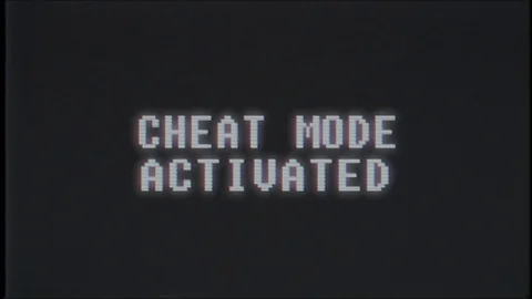 retro videogame CHEAT MODE ACTIVATED tex... | Stock Video | Pond5