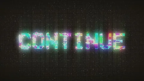 Retro videogame CONTINUE text on compute... | Stock Video | Pond5