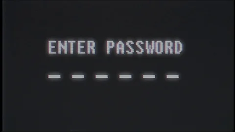 retro videogame ENTER PASSWORD text comp... | Stock Video | Pond5