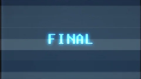 retro videogame FINAL word text computer... | Stock Video | Pond5