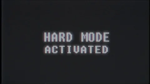 retro videogame HARD MODE ACTIVATED text... | Stock Video | Pond5