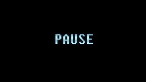 retro videogame PAUSE text computer old ... | Stock Video | Pond5