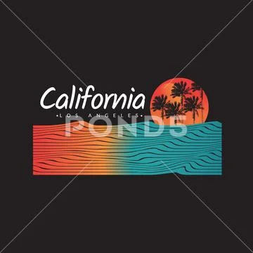 Retro vintage California sunset logo badges on black background ...