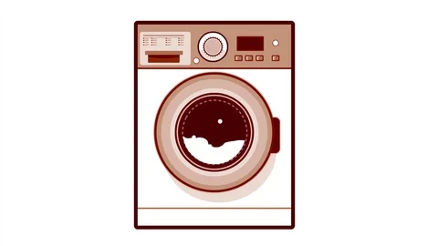 Retro Washing Machine 2D Animation | Stock Video | Pond5