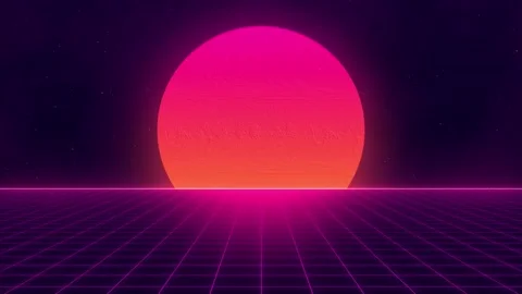 Retro wave background, glowing pink and ... | Stock Video | Pond5