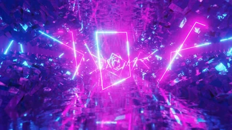 Retro wave Event Concert Stage design Ed... | Stock Video | Pond5